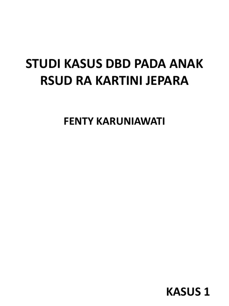 Studi Kasus DBD Pada Anak | PDF