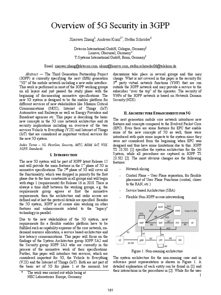 Overview Of 5g Security In 3gpp Pdf Pdf Computer Network Computer