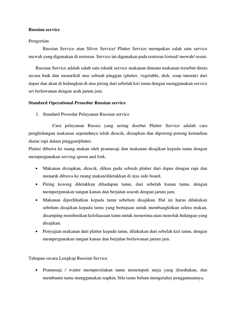 Russian Service | PDF