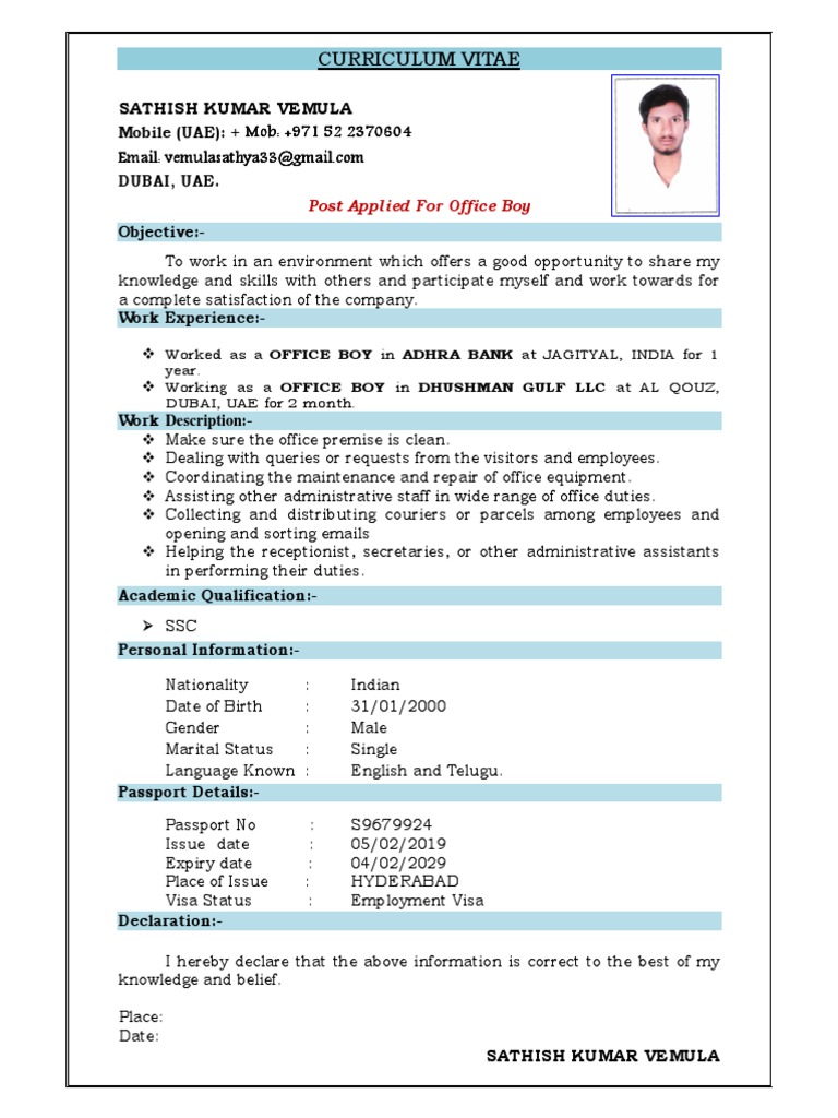 CV - Sathish Kumar Vemula PDF | PDF | Career & Growth