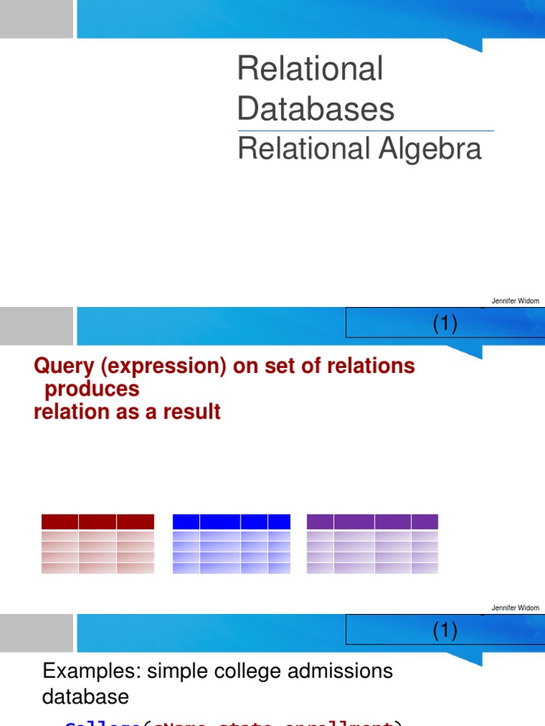 Relational Algebra | PDF | Relational Model | Data Management Software