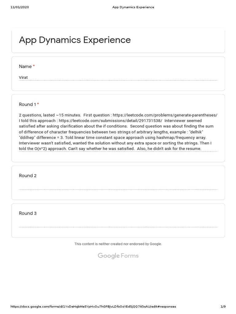 App Dynamics - Interview - Experience PDF | PDF | Array Data Structure ...