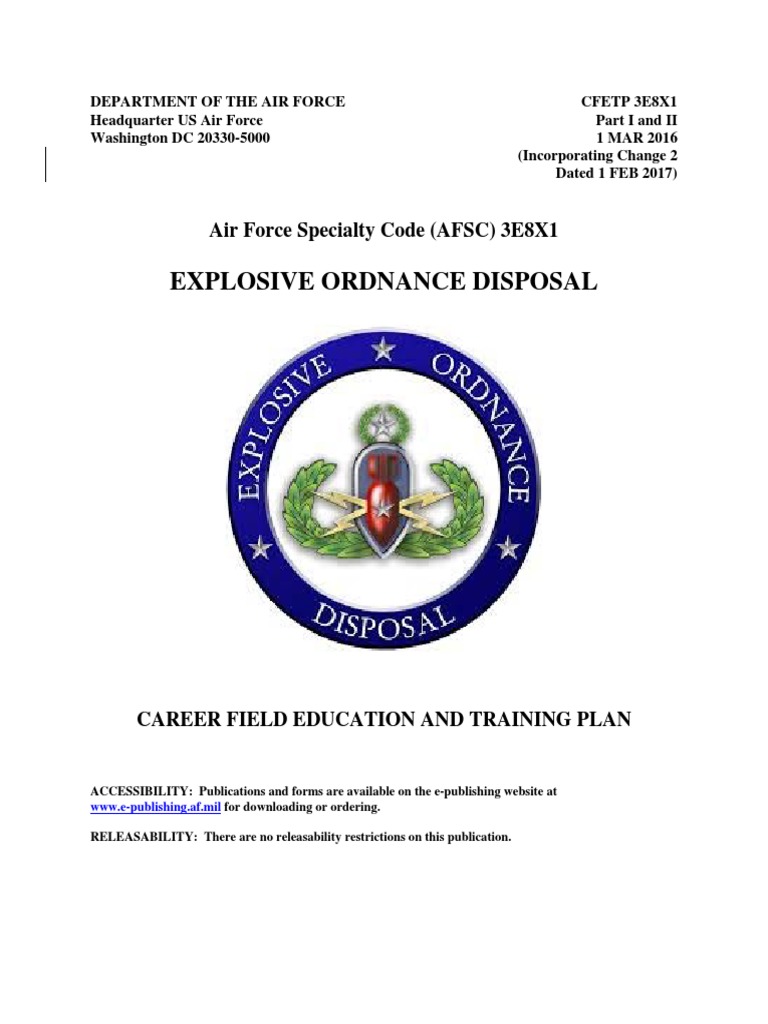 Cfetp 3 e 8 X 1 | PDF | Bomb Disposal | Improvised Explosive Device