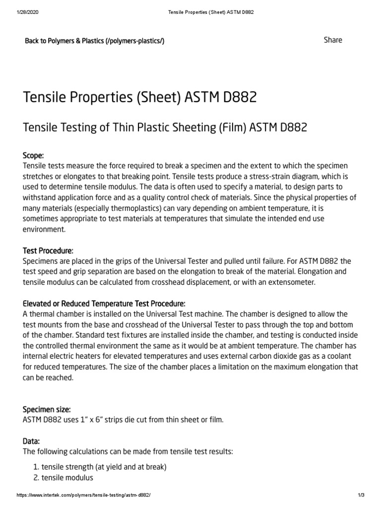 Tensile Properties (Sheet) ASTM D882 | PDF | Ultimate Tensile Strength | Composite Material