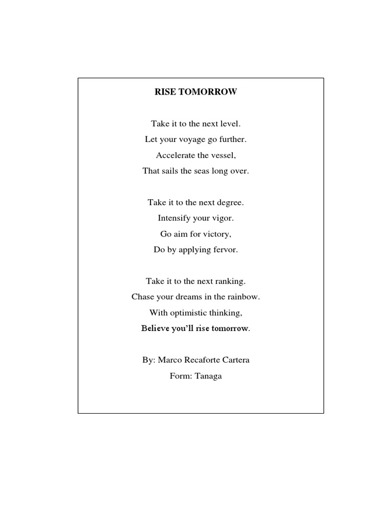 Tanaga, Diona, Haiku Poem Examples | PDF