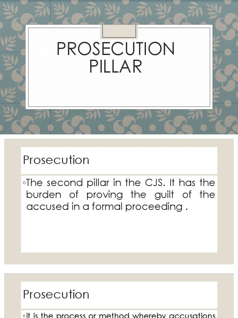 Prosecution Pillar | PDF | Prosecutor | Arrest