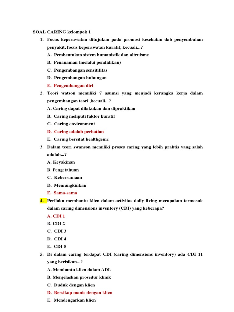 KDK Po 1 (Konsep Caring) Kel 1 | PDF