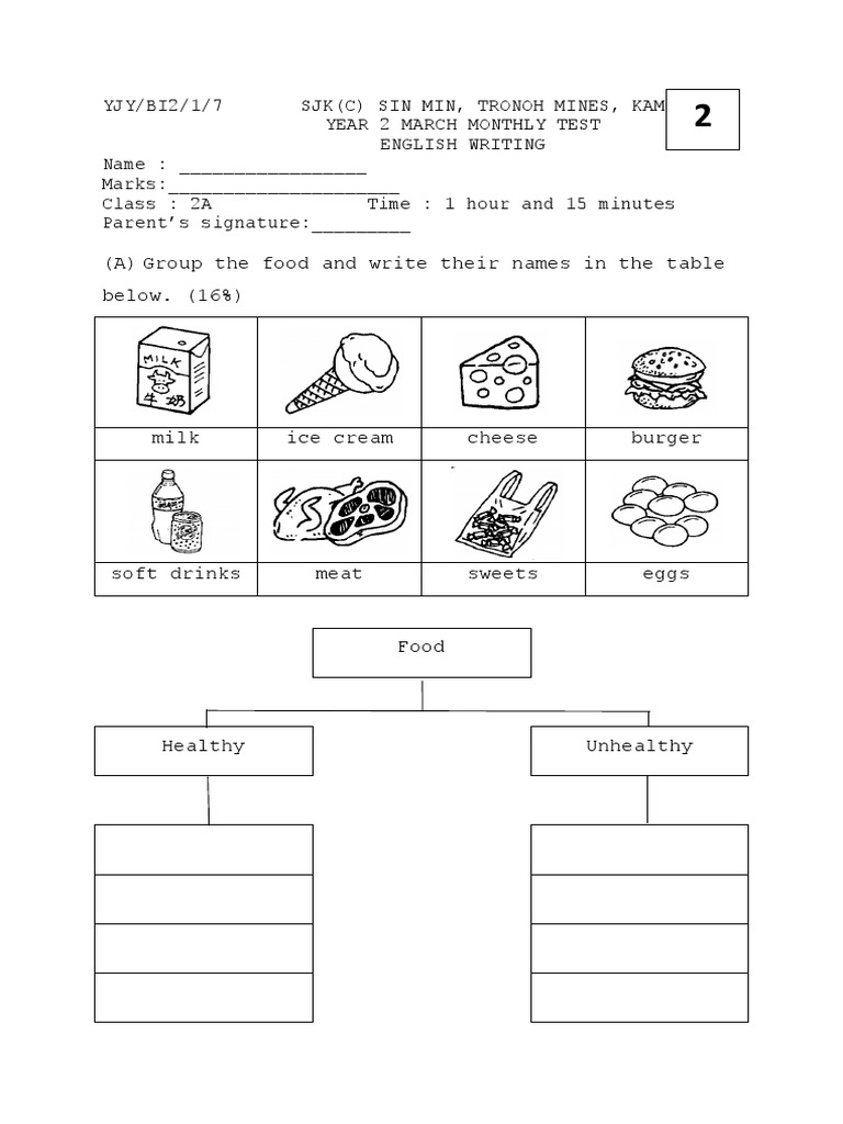 English Year 2 Assessment Paper 2/ March Monthly Test (2018) | PDF | Nature