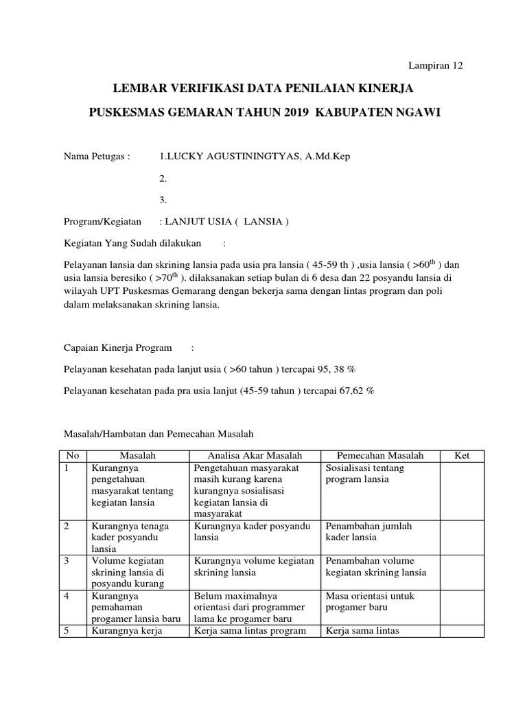 Lembar Verifikasi PKP | PDF