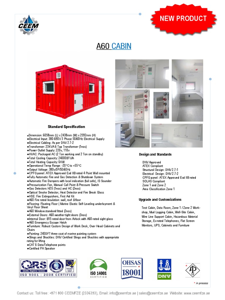 Product - A60 Cabin | PDF | Mains Electricity | Transformer