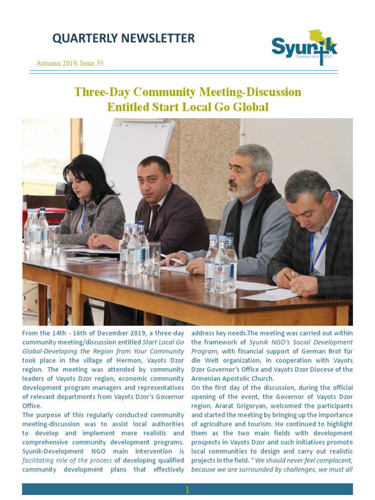 Syunik NGO Newsletter Issue 35 | PDF | Armenia | Economic Development