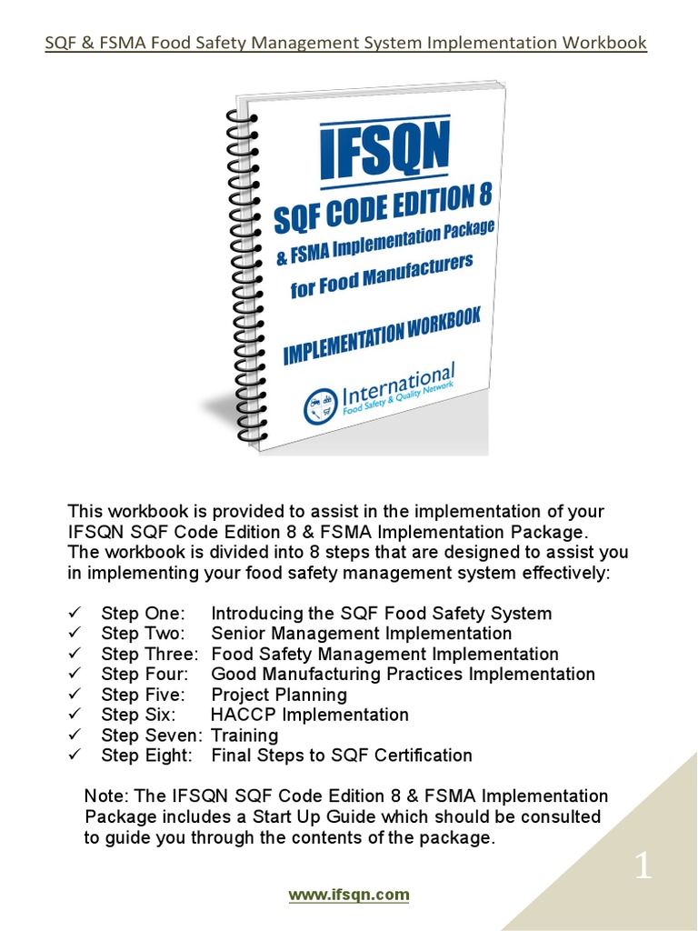 IFSQN SQF 8 & FSMA Food Safety Management System Implementation ...