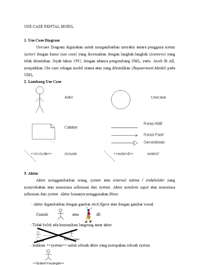 Use Case Rental Mobil (RENT CAR) | PDF