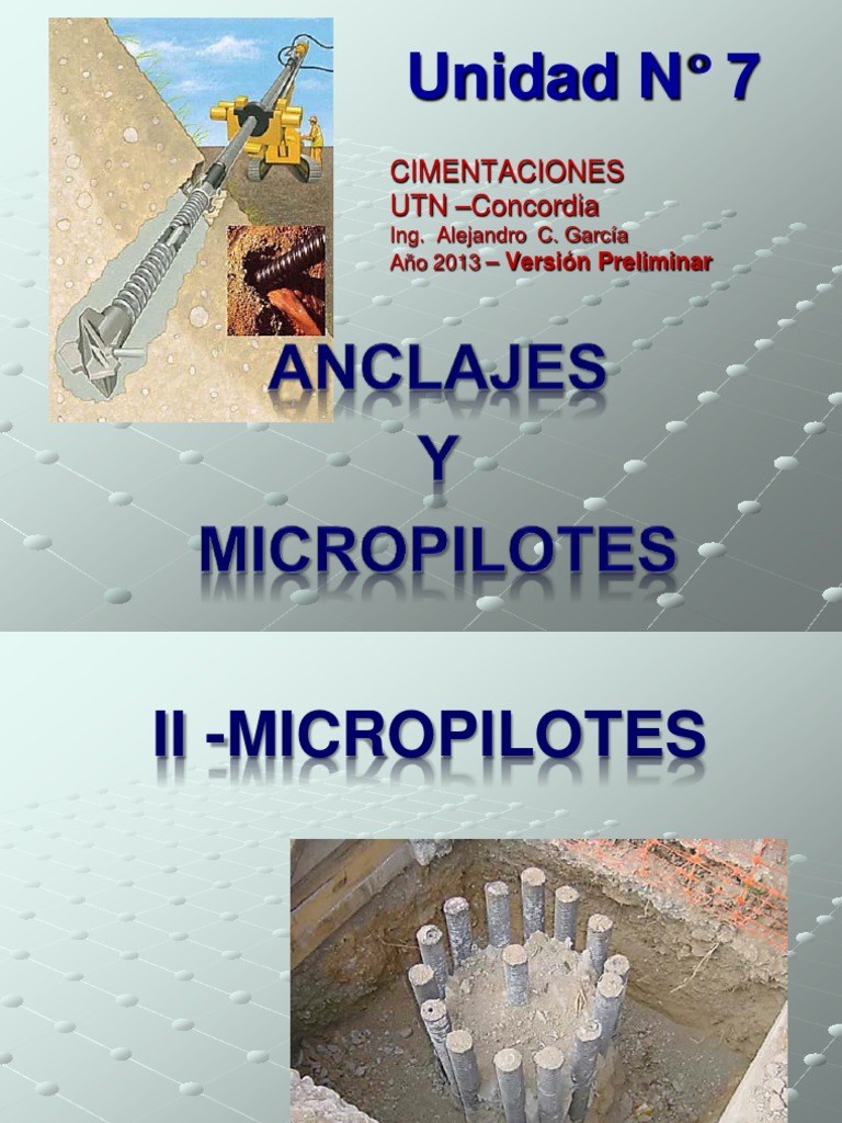 Micropilotes | PDF | Fundación (Ingeniería) | Hormigón