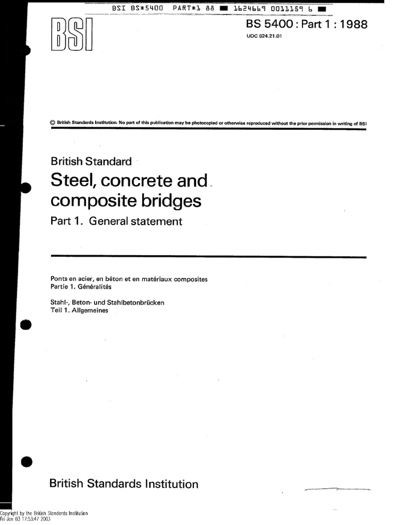 BS 5400 Part 1 | PDF