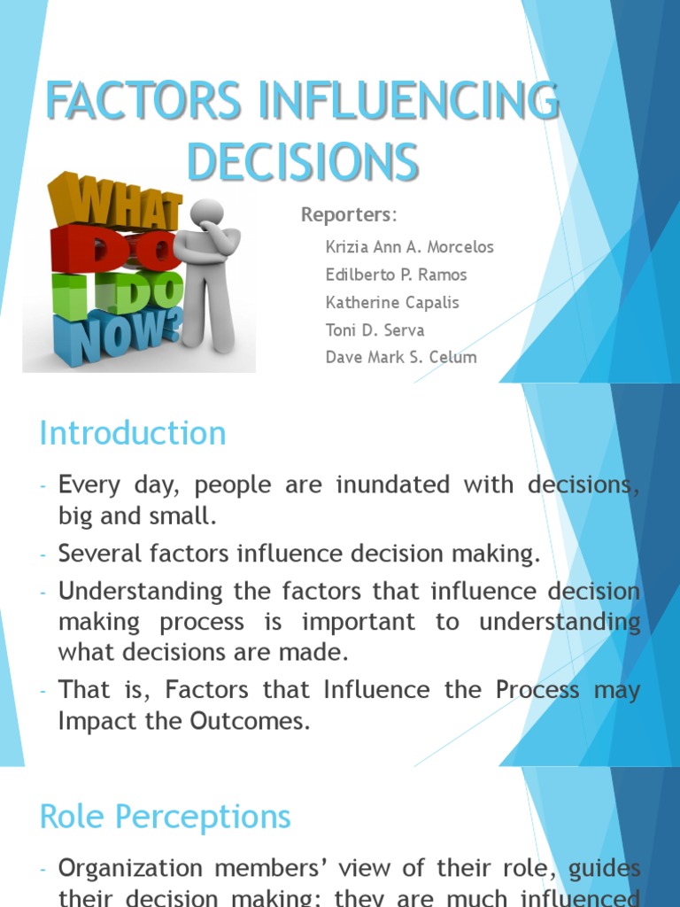 Factors Influencing Decisions | PDF | Bias | Performance Appraisal