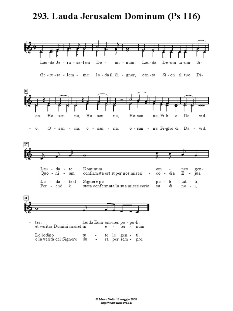 Lauda Jerusalem (Ps 116) - 2v PDF | PDF