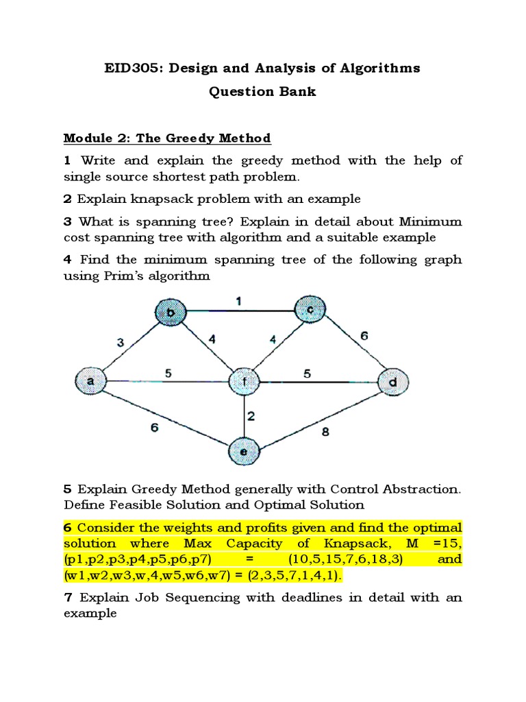 Daa Assignment | Download Free PDF | Dynamic Programming ... Daa Assignment | Download Free PDF | Dynamic Programming ...