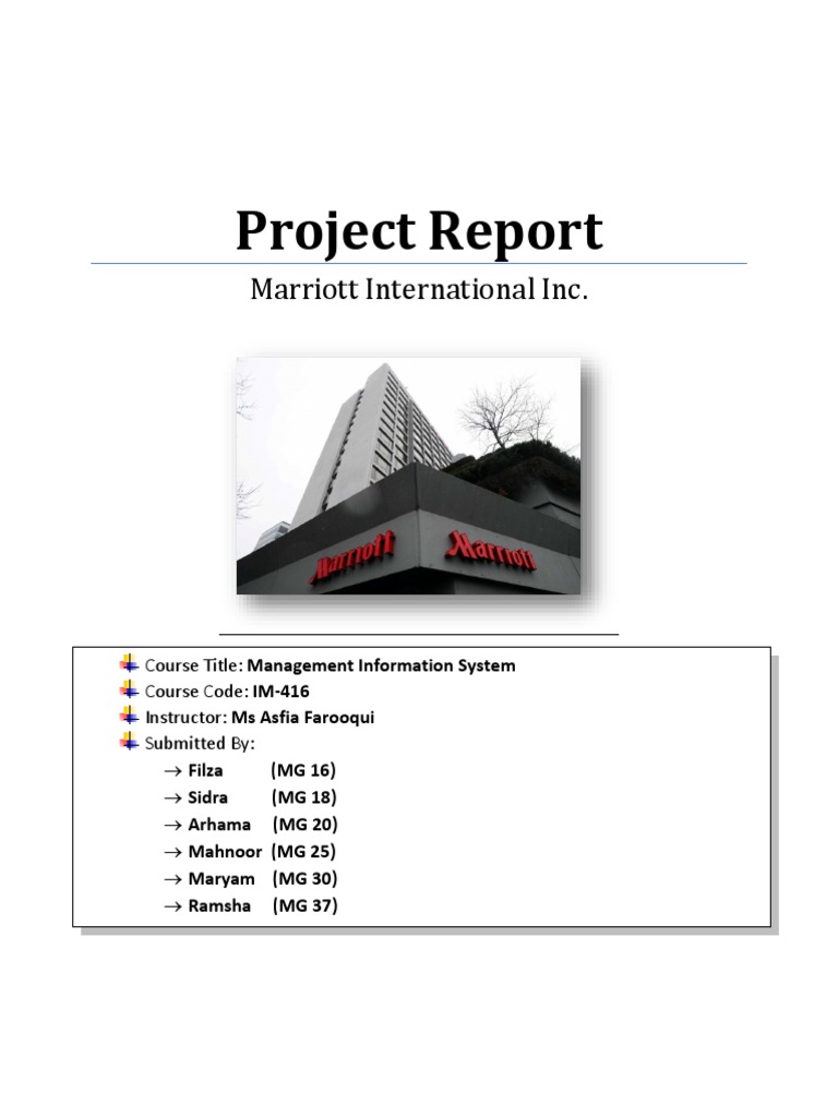 Management Info. System of Marriott International Inc. | PDF | Oracle ...