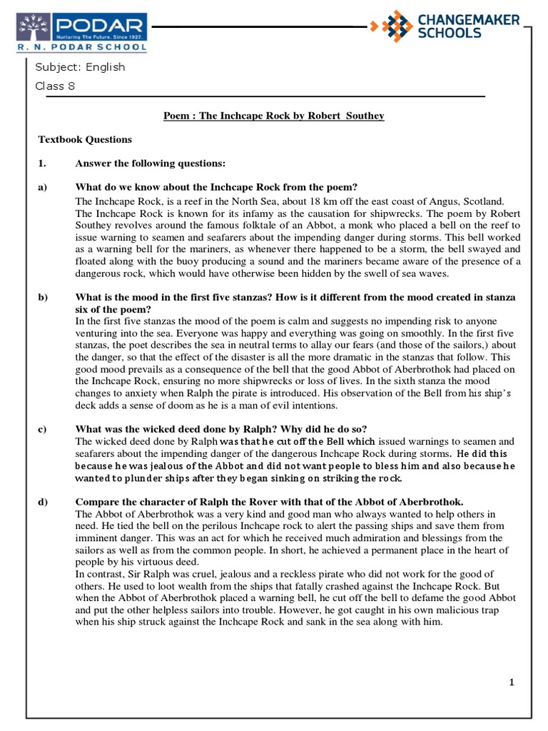 Poem-The Inchcape Rock | PDF | Water Transport | Transport