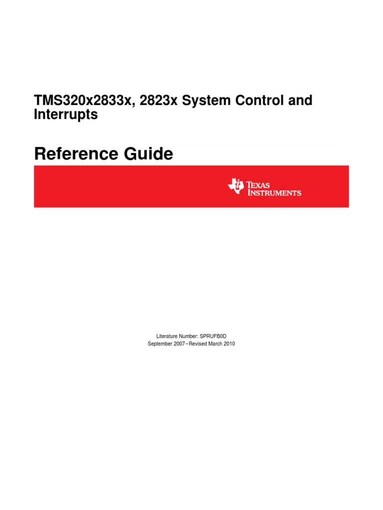 X 2823x System Control and Interrupts Reference Guide | PDF | Digital Signal Processor | Booting