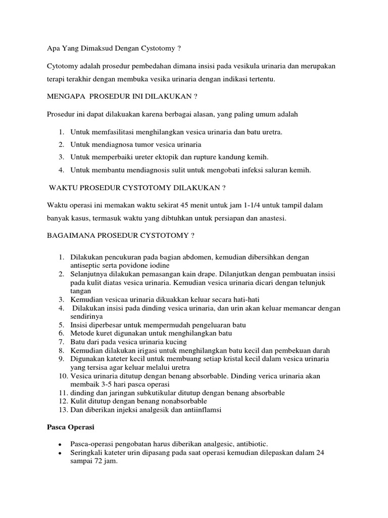 CYSTOTOMY | PDF