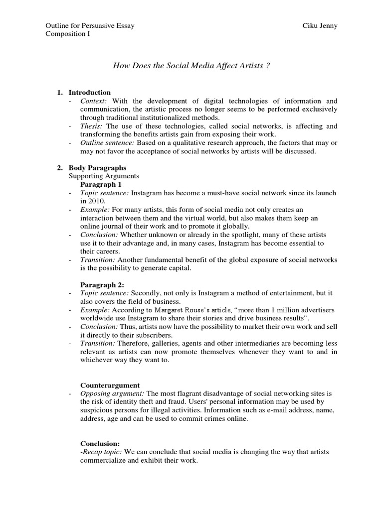 Outline For Social Media | PDF | Social Media | Popular Culture & Media ...