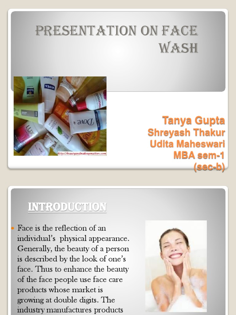 Presentation On Face Wash | PDF | Brand | Beauty