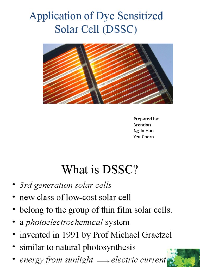 Dye-Sensitized Solar Cell | PDF | Solution | Solar Cell