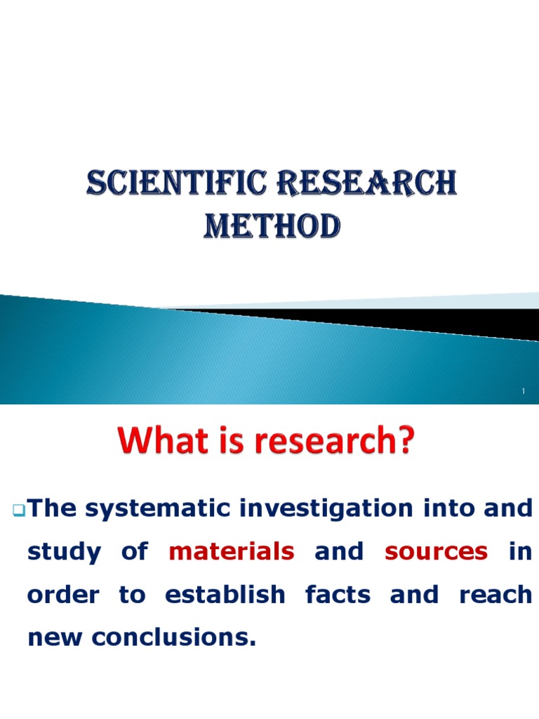 Scientific Research Method | PDF | Scientific Method | Experiment