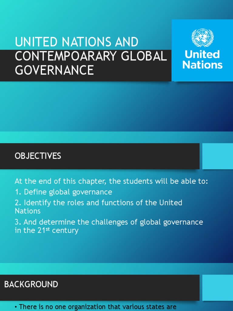 UN's Role in Global Governance Challenges | PDF | Finance & Money ...