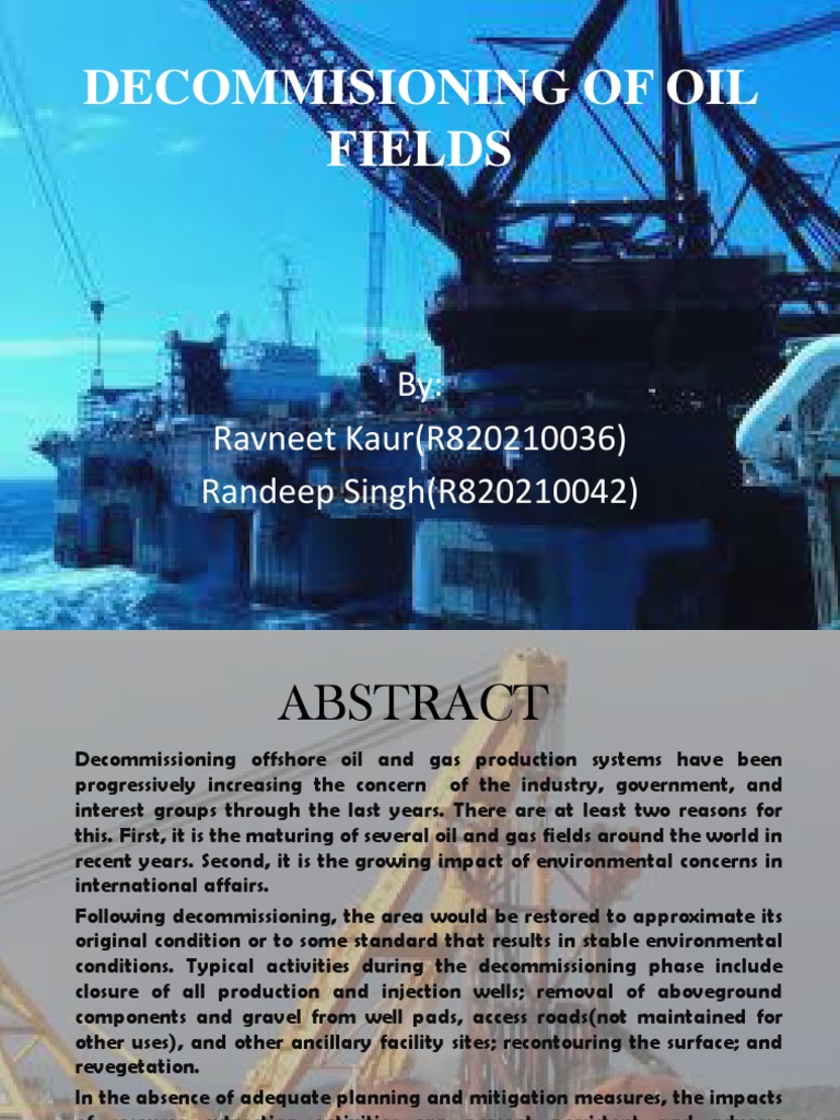 Oil and Gas Decommissioning Overview | PDF | Casing (Borehole) | Subsea ...