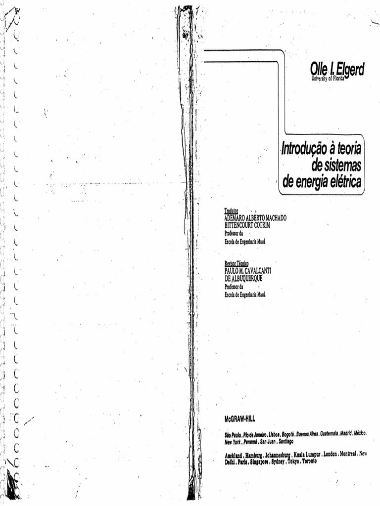 Introdução À Teoria de Sistemas de Energia Elétrica. Elgerd PDF | PDF