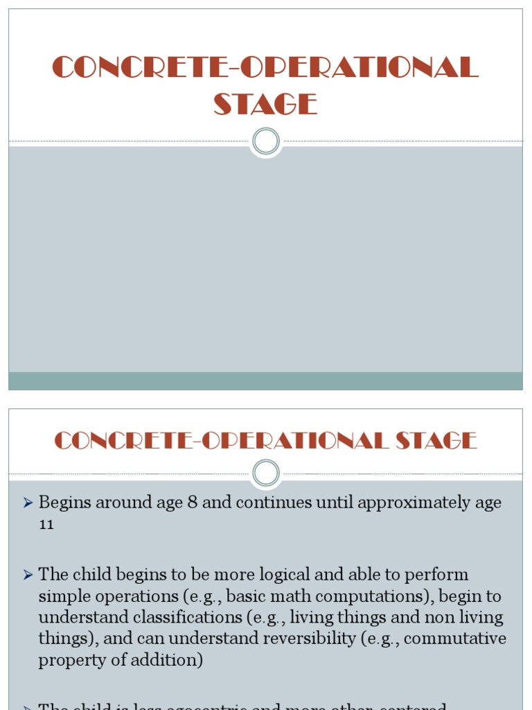 Understanding the Concrete Operational Stage | PDF