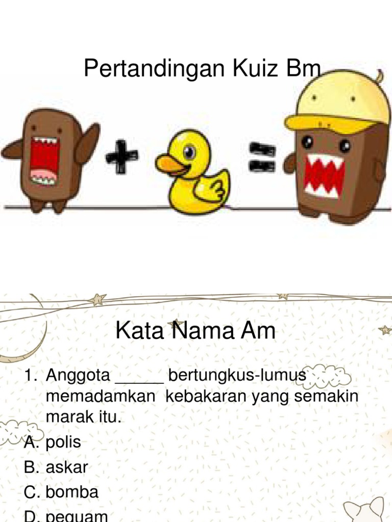 Pertandingan Kuiz Persatuan BM | PDF