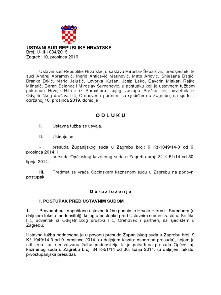 Odluka Ustavnog Suda o Političarima Idiotima | PDF