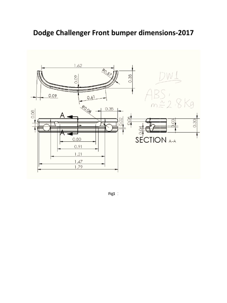 Dodge Challenger Front Bumper Dimensions PDF | PDF