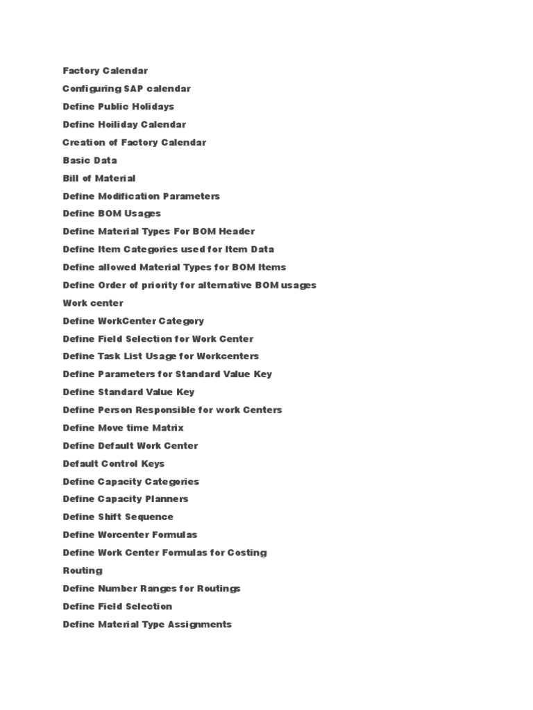 Factory Calendar | PDF | Business | Computing