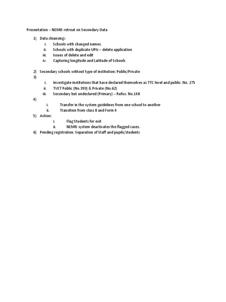 NEMIS Presentation | PDF