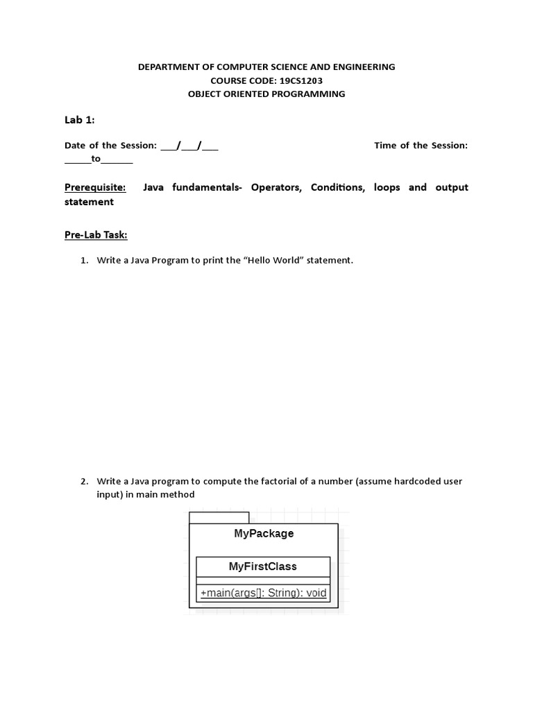 Oop Lab 1 2 Pdf Class Computer Programming Method Computer Programming 9630