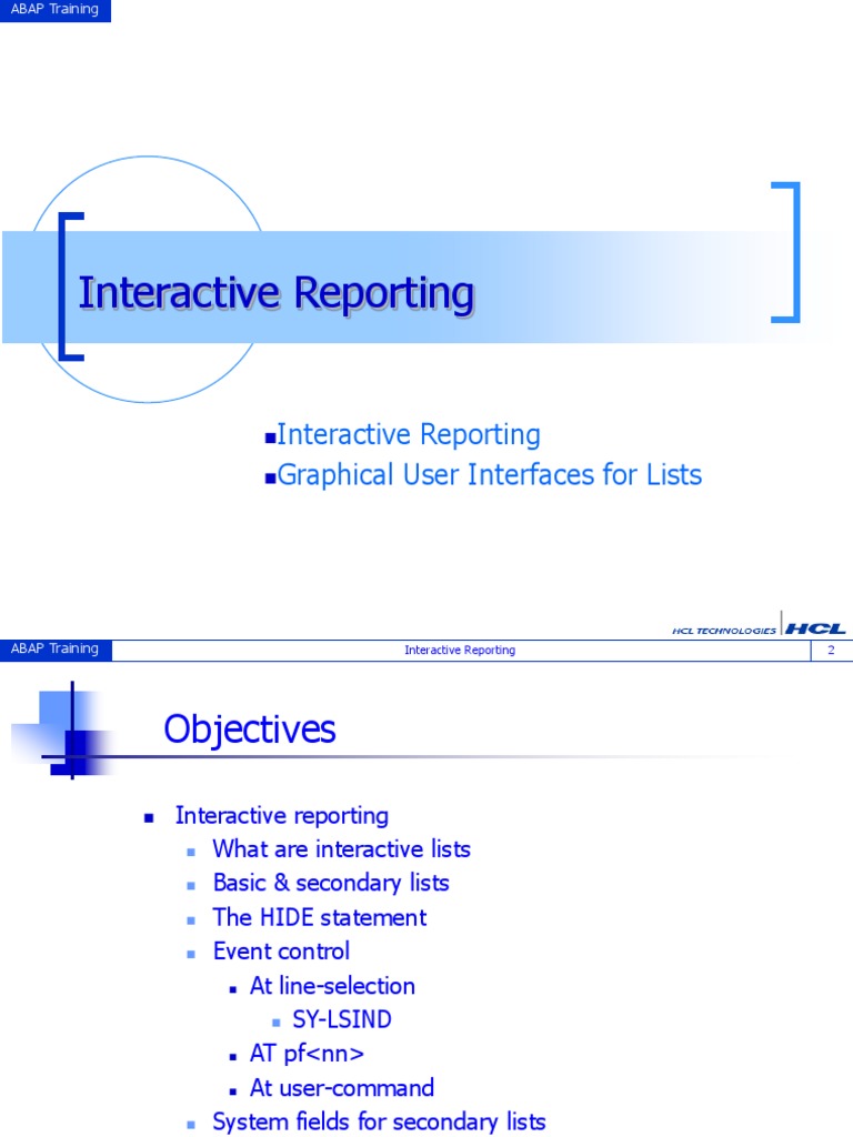 Interactive Reports | PDF | Menu (Computing) | Graphical User Interfaces