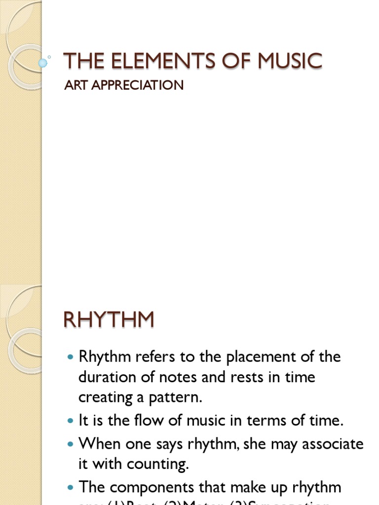 Key Elements of Music Explained | PDF | Rhythm | Tempo