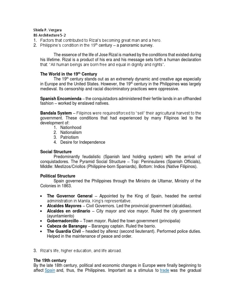 Assignment - Rizal | PDF | Philippines