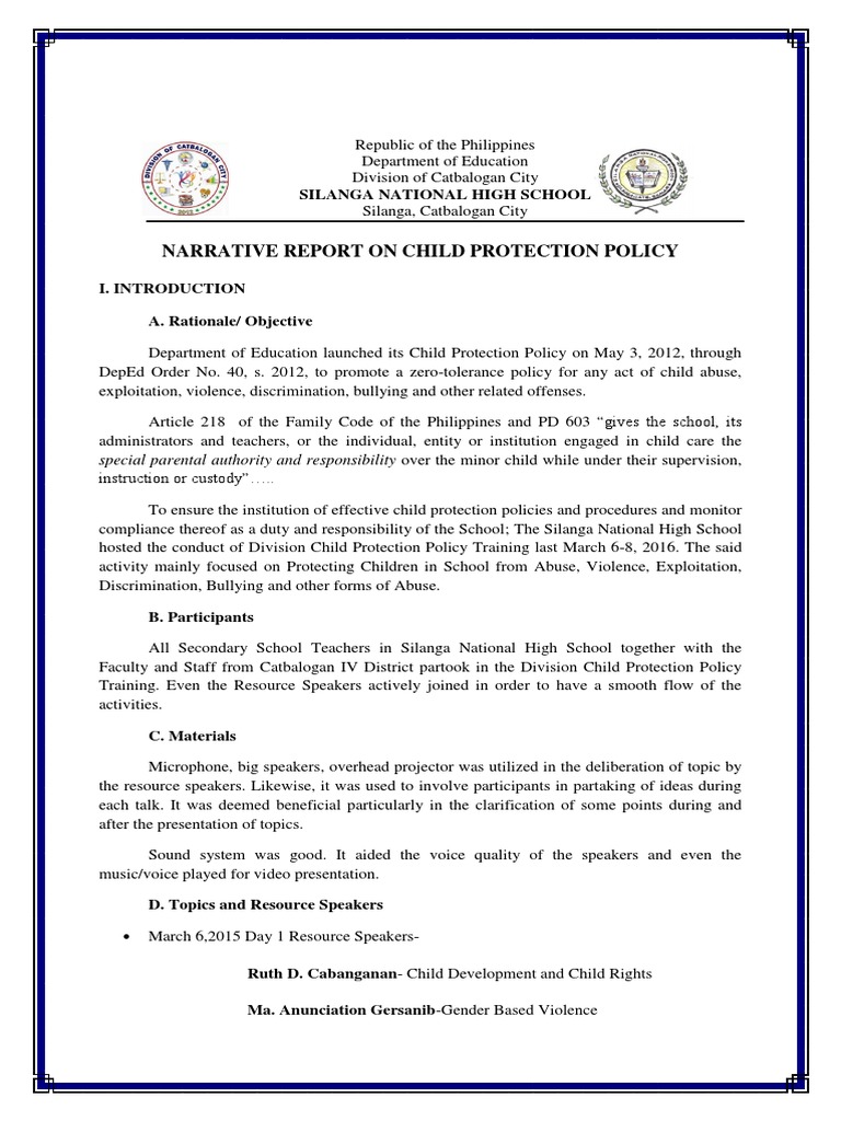 Providing Guidance: Silanga National High School's Narrative Report on ...