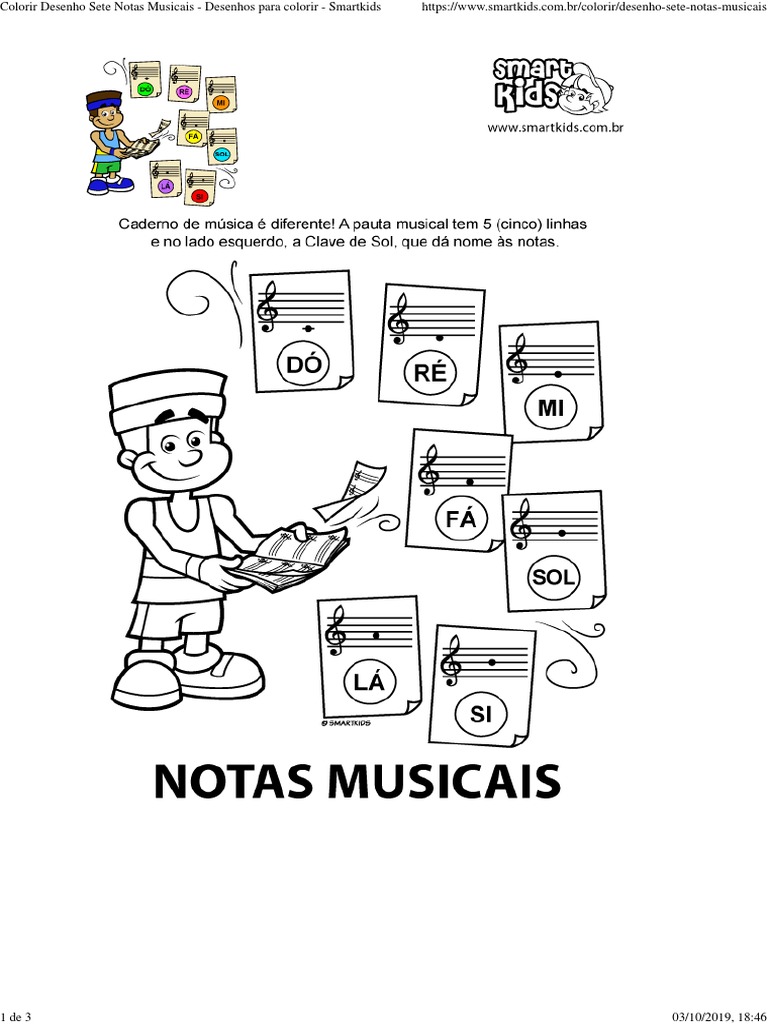 Notas Musicais Para Colorir