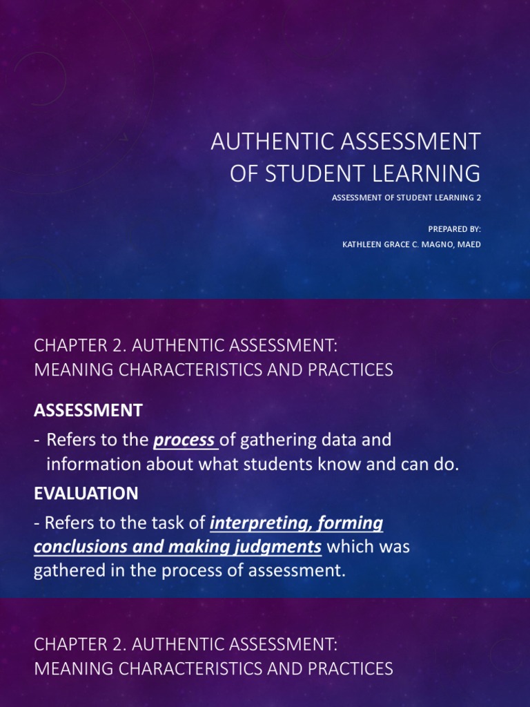 Chapter 2: Authentic Assessment | PDF | Educational Assessment ...