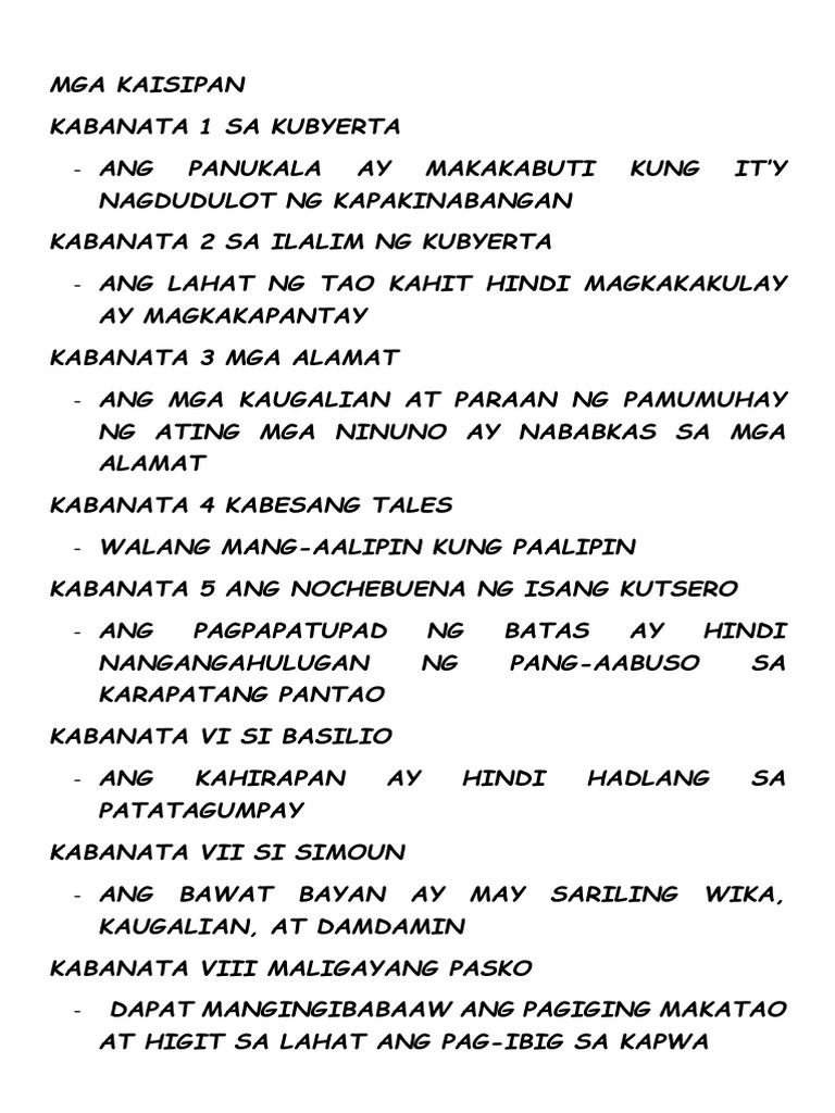 Mga Kaisipan | PDF