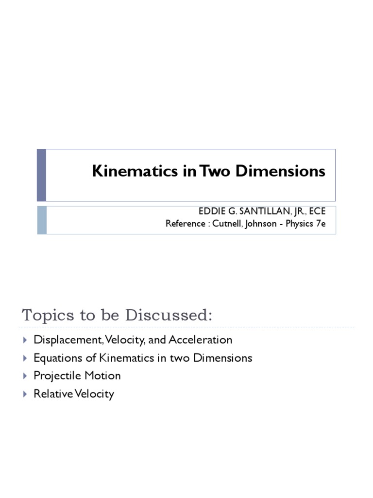 Lesson 5 Kinematics in Two Dimensions | Download Free PDF | Kinematics ...