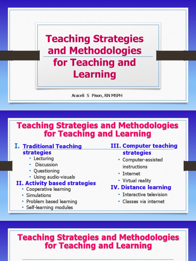 Teaching Strategies Methodologies For Teaching and Learnng | PDF ...