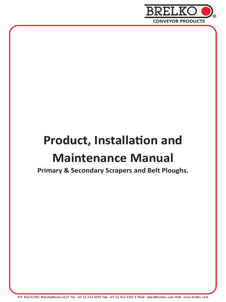 Brelko Product, Installation and Maintenance Manual - Primary ...